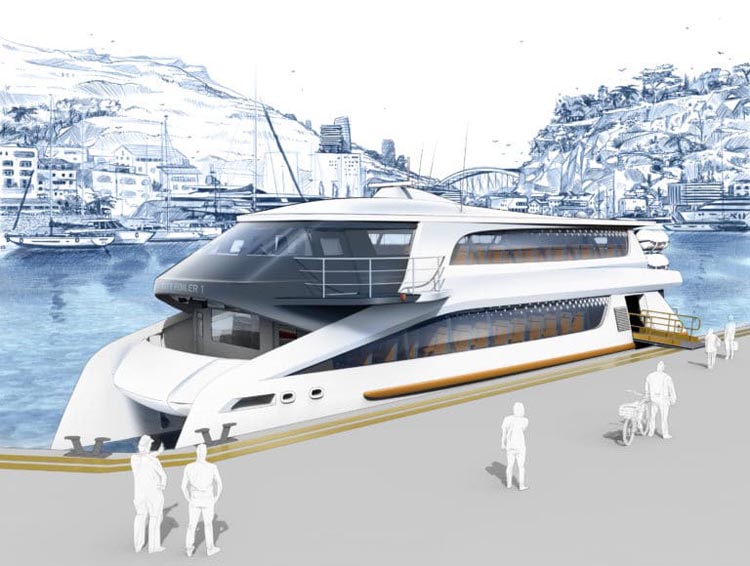 Fast Foiling Ferry (F3) 24 m version: city - VPLP Design
