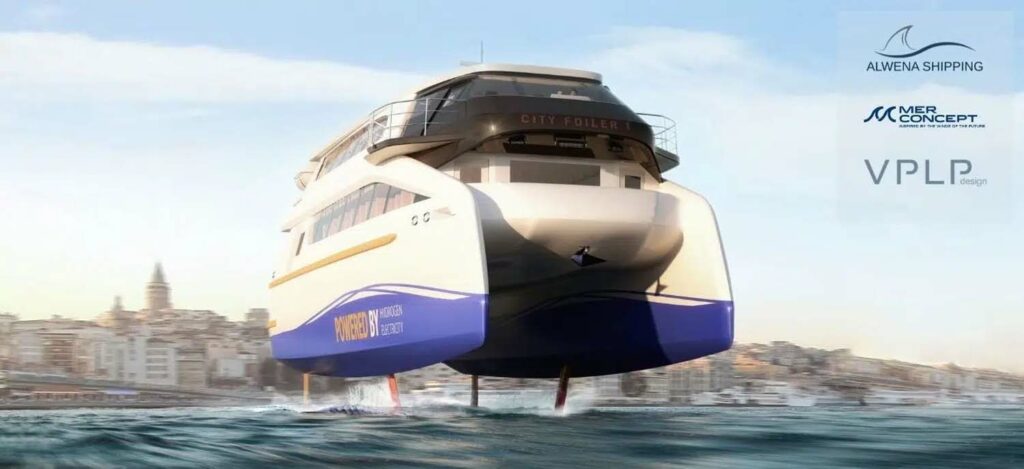 Fast Foiling Ferry (F3) 24 m version: city - VPLP Design